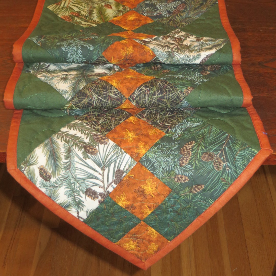 Long Fall Pine Tree Table Runner - Etsy