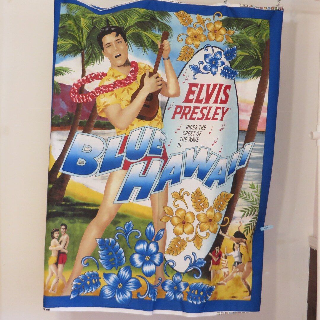 Elvis Presley Blue Hawaii Fabric Panel - Etsy