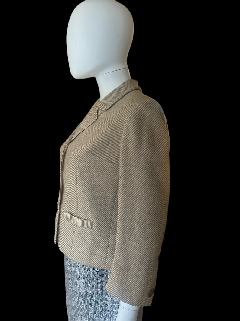 Vintage Davidow Camel and Cream Striped Wool Box Jacket - Etsy