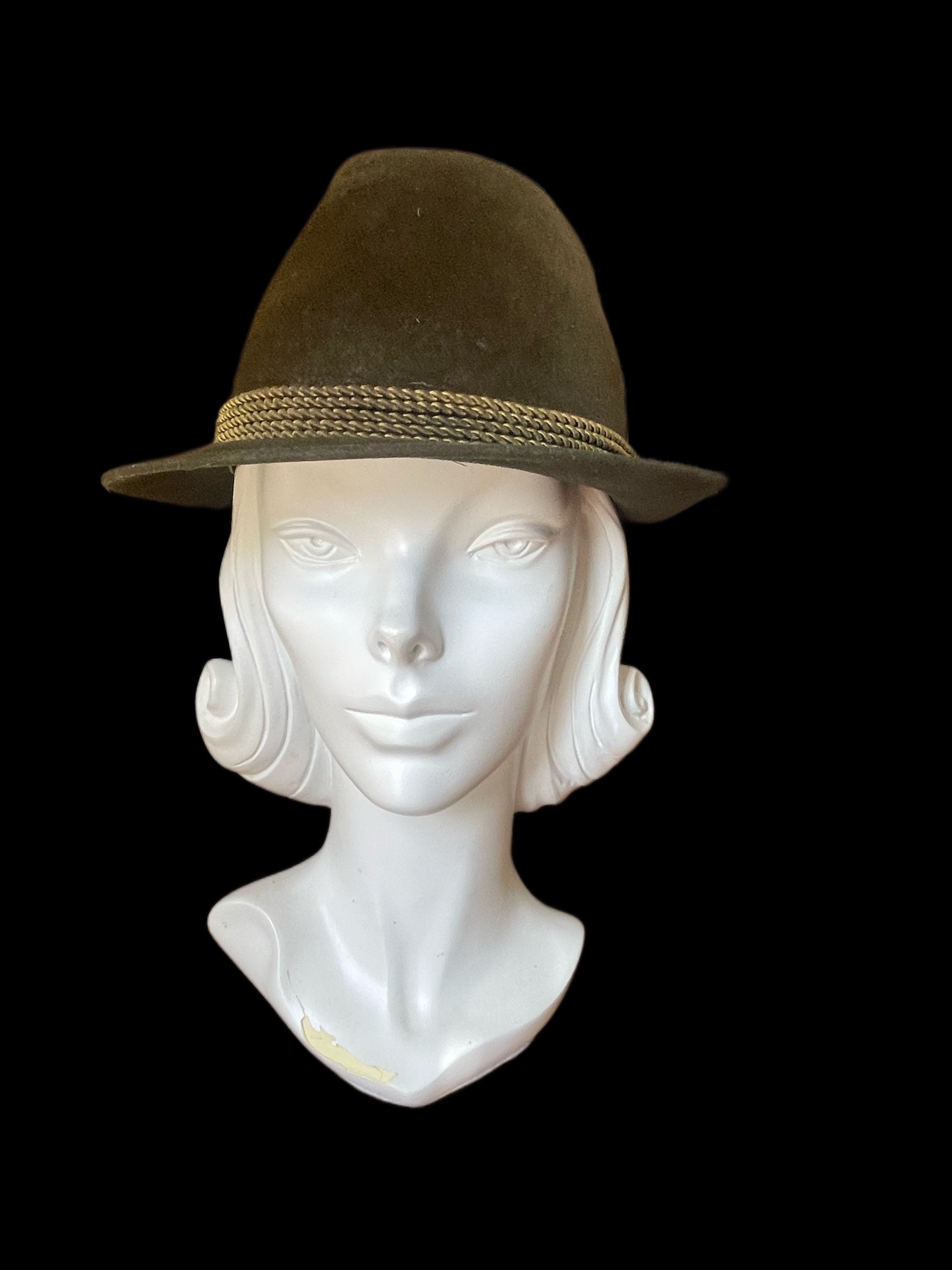 Mid Century Deep Hunter Green Velvet Fedora - Etsy