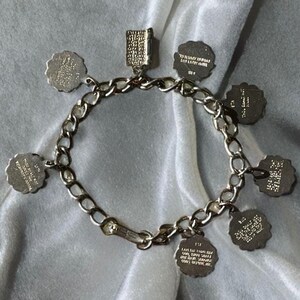 Vintage Silver Ten Commandments Charm Bracelet - Etsy