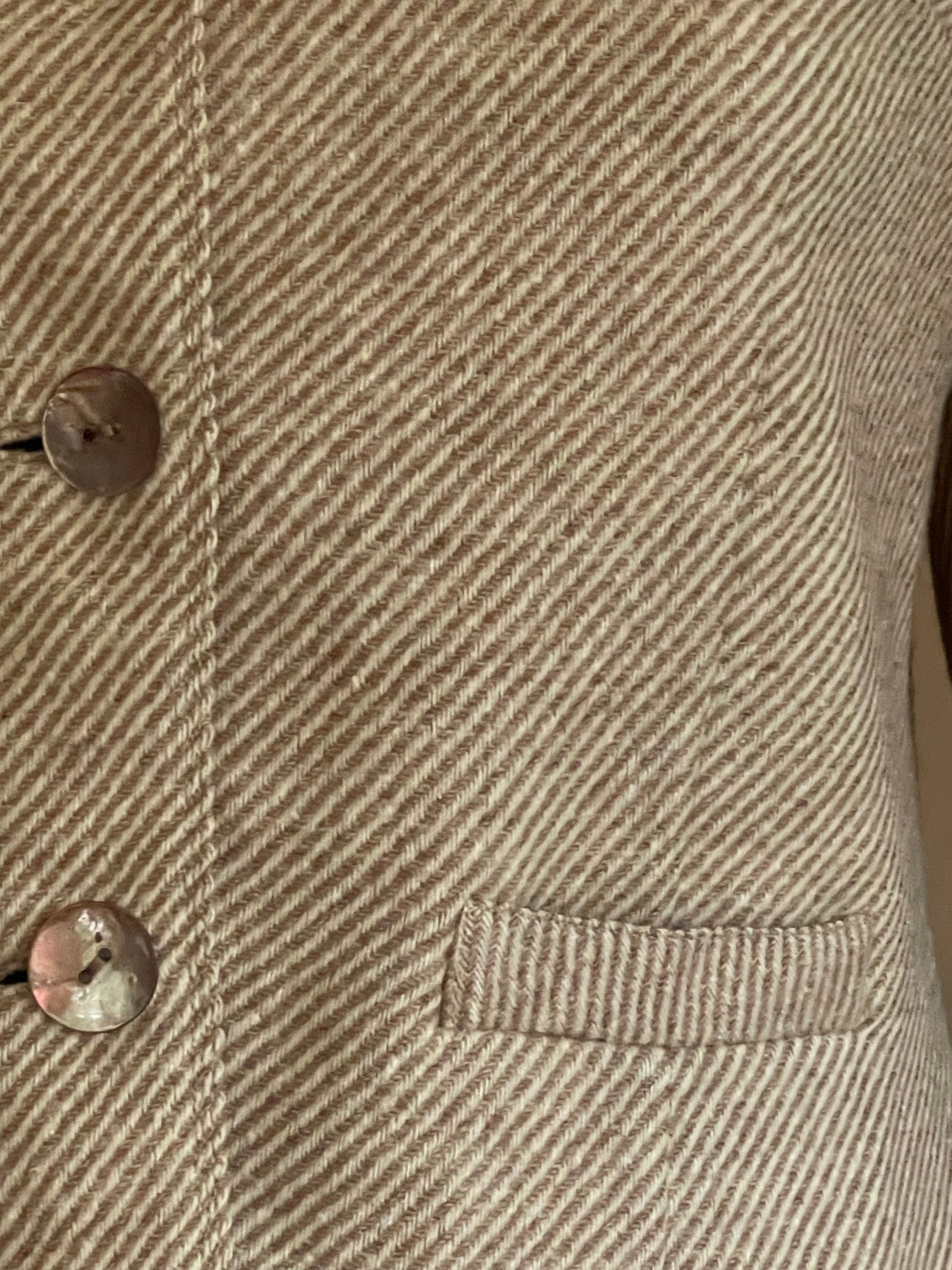 Vintage Davidow Camel and Cream Striped Wool Box Jacket - Etsy