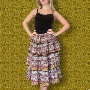 Lush Vintage Triple Layered Floral Accordion Skirt - Etsy