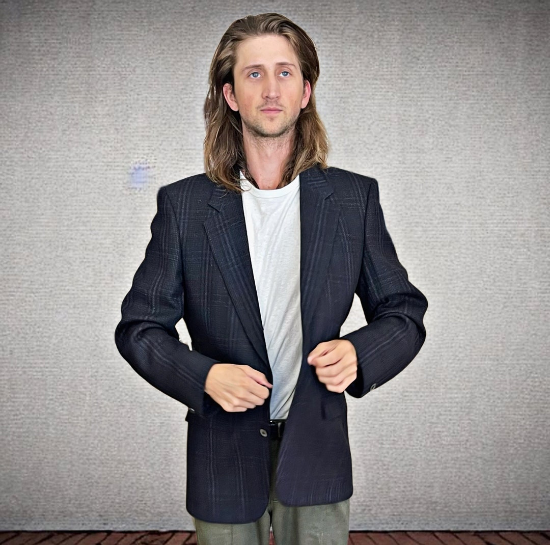 Vintage Louis Roth Black and Navy Blue Wool Blazer - Etsy