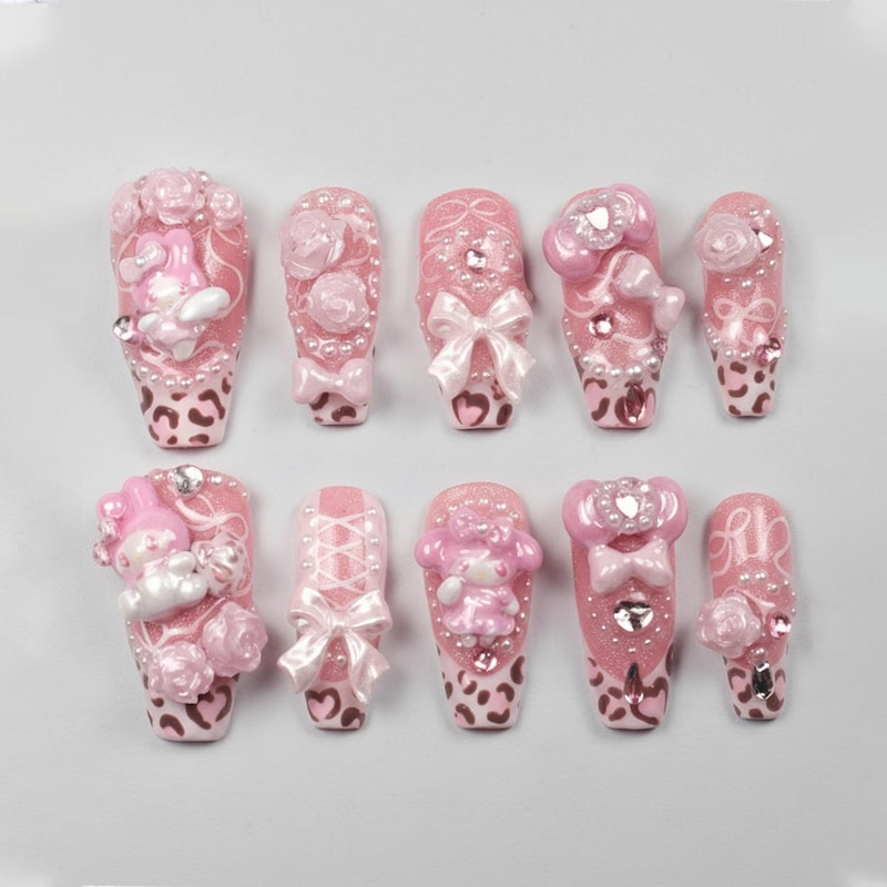 Leopard Bow Nail Charms - Etsy