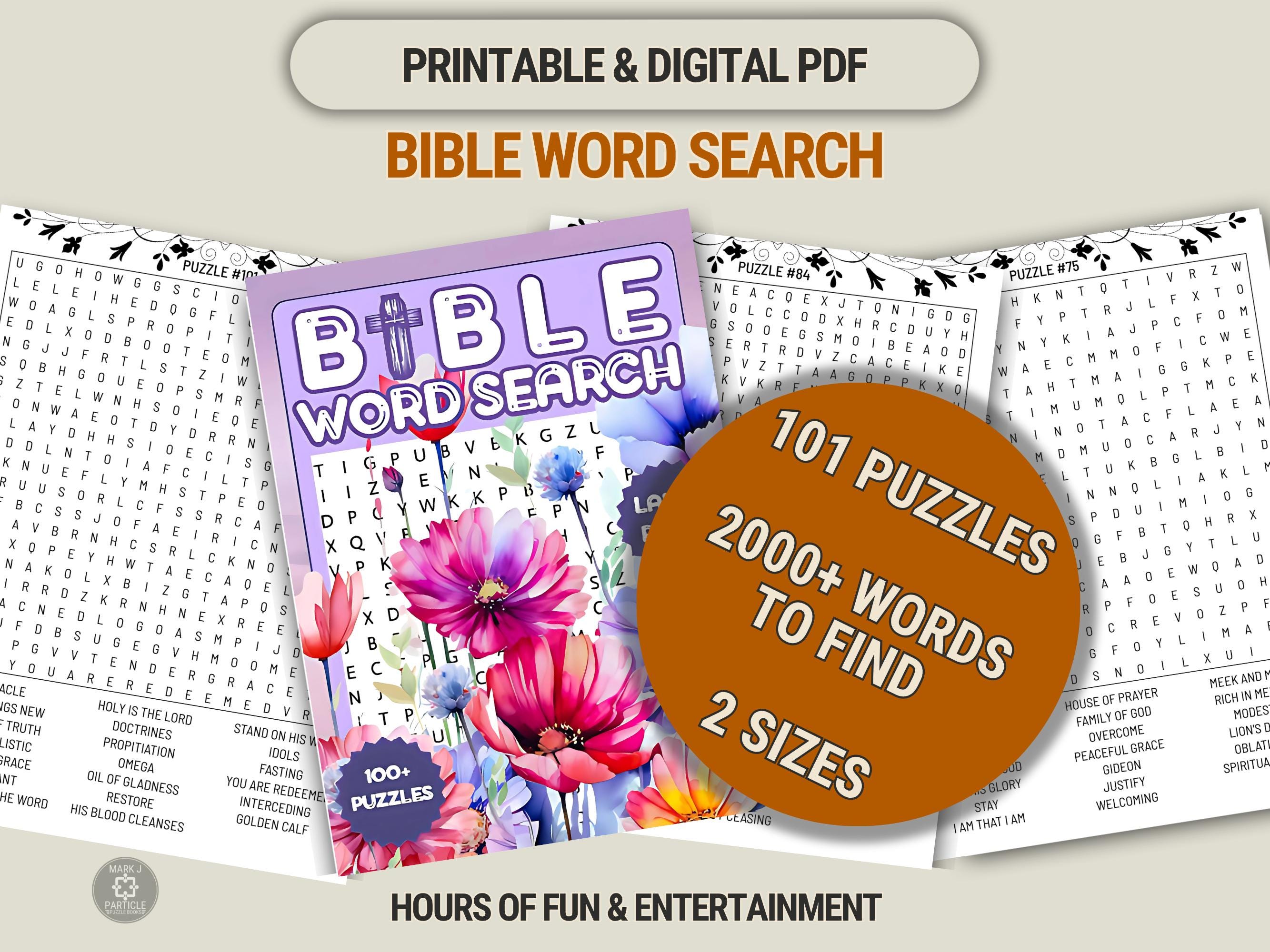 Bible Word Search Printable, 101 Puzzles for Adults & Teens (PDF) - Etsy
