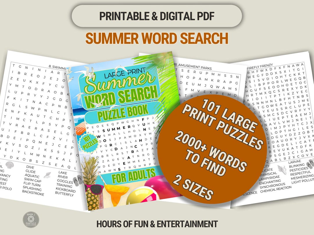 Summer Word Search Puzzle Book: 101 Summertime Activities (PDF Download ...