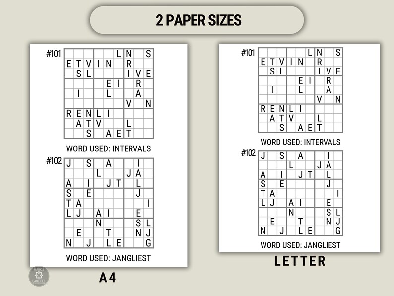 200 Large Print Wordoku Puzzles, Brain Teasers (digital PDF) - Etsy