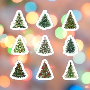 Christmas Tree Sticker Sheet: Holiday Scrapbooking Stickers (9 Pack) - Etsy
