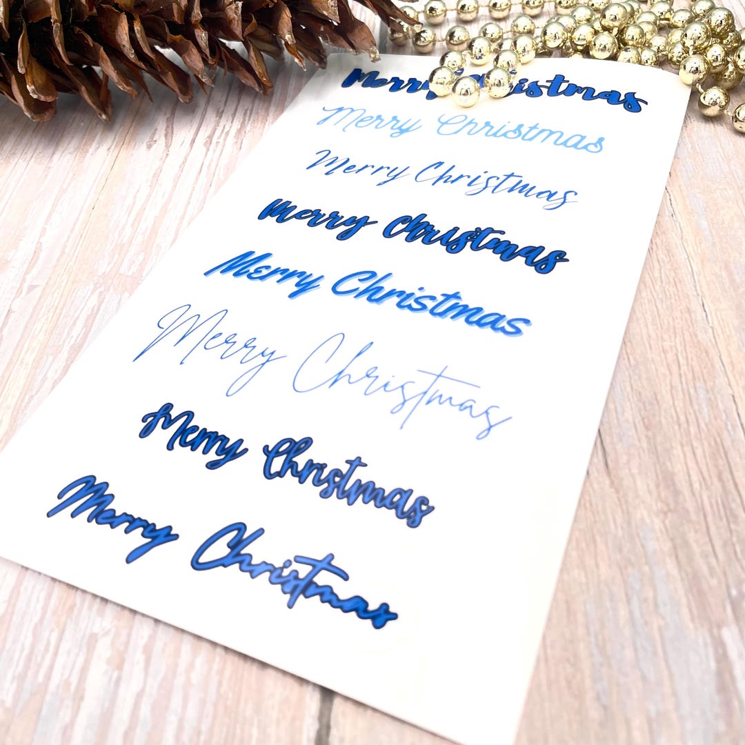Blue Cursive Merry Christmas Stickers: Holiday Cardmaking, Scrapbooking ...