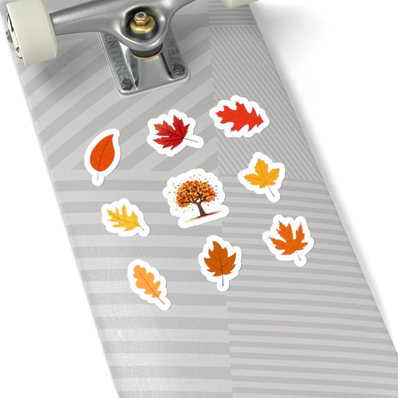 Cute Autumn Leaf Sticker Sheet, 9-pack, Crafting, Scrapbooking, Card ...