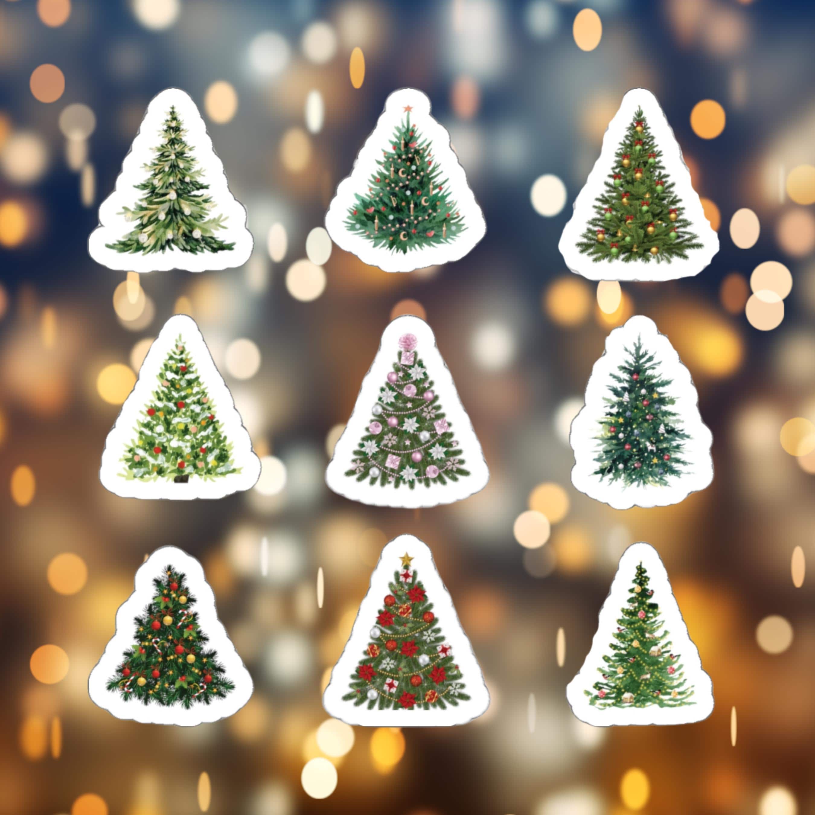 Christmas Tree Sticker Sheet: Holiday Scrapbooking Stickers (9 Pack) - Etsy