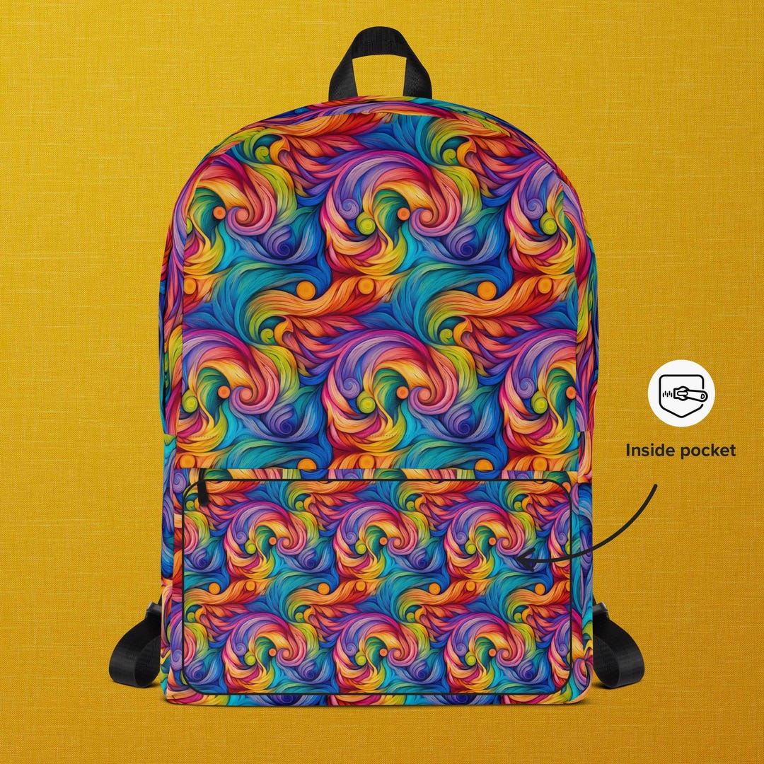 Rainbow Swirls Backpack for Back to School, Elementary, Middle School ...