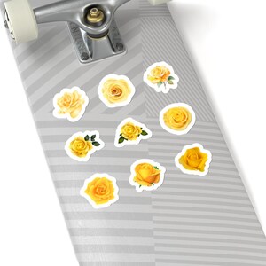 Beautiful Yellow Rose Flower Kiss-cut Sticker, Scrapbooking, Card ...