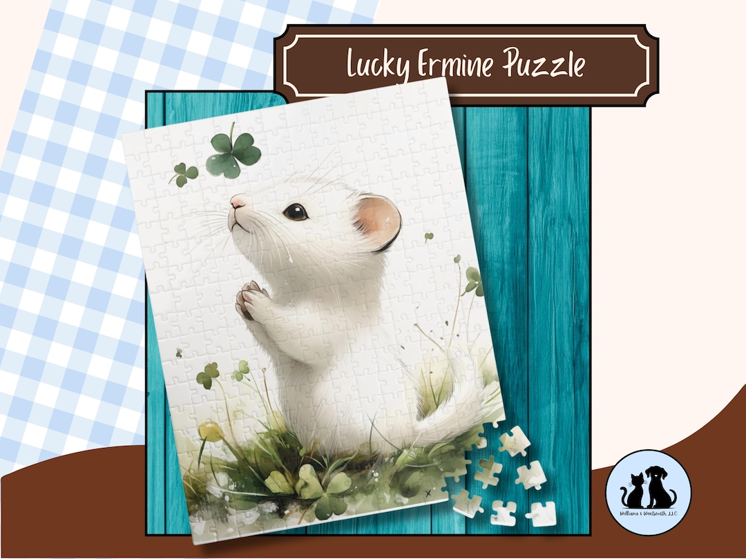 St. Patrick's Day Ermine Puzzle, Lucky Weasel, Luck of the Irish Gift ...