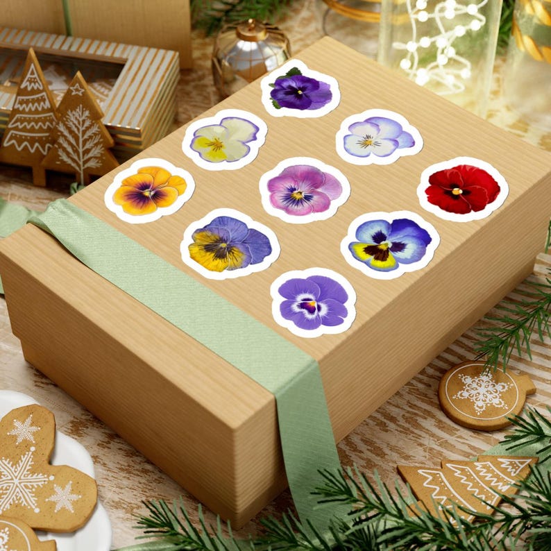 Pansy Flower Sticker Sheet: 9-pack Vinyl Stickers for Crafting - Etsy