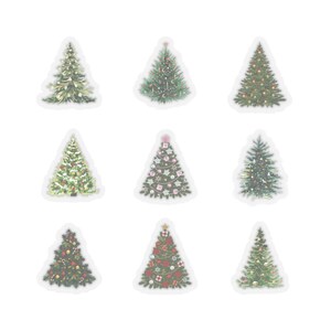 Christmas Tree Sticker Sheet: Holiday Scrapbooking Stickers (9 Pack) - Etsy