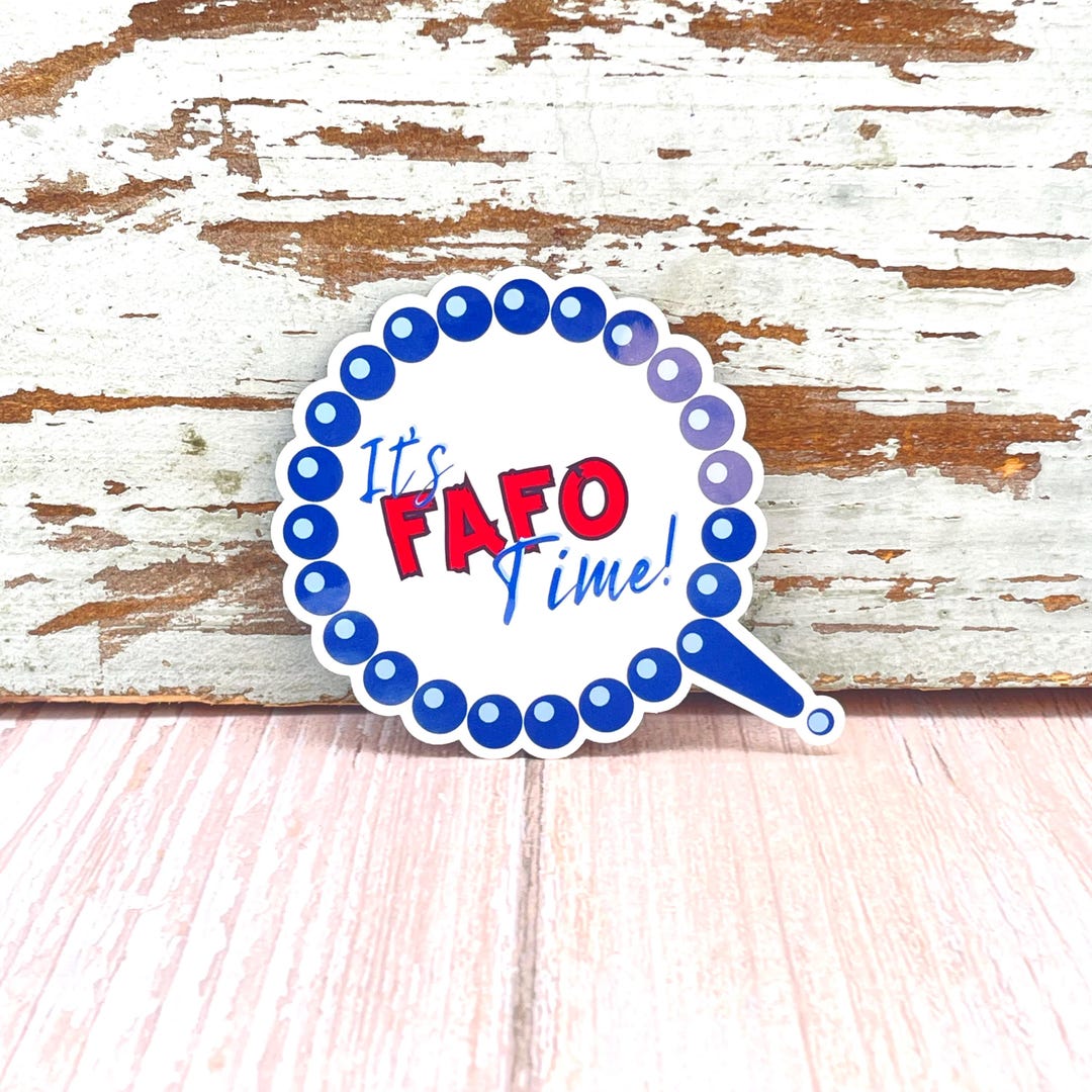 FAFO Blue Bracelet Sticker, Glossy, Small, Unique Handcrafted Die-cut ...