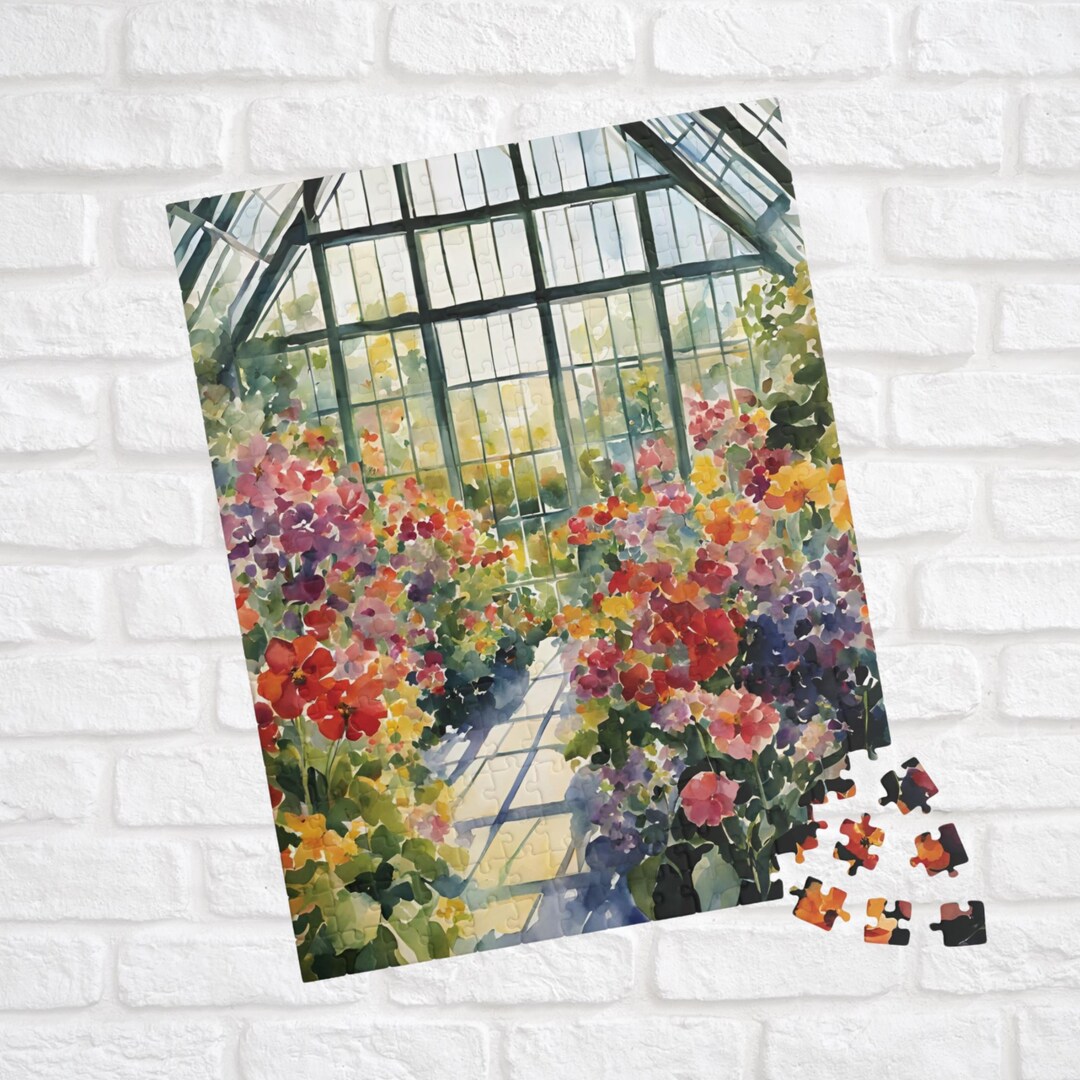Colorful Greenhouse Flowers Puzzle (110, 252, 520, 1014-piece), Gift ...