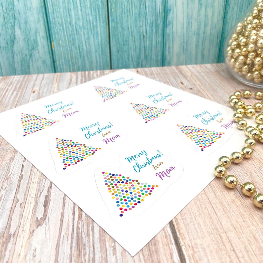 Christmas Tree Labels Stickers, 6 Pack Personalized to From Tags ...