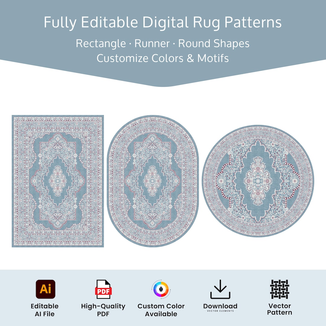 Timeless Persian Rug Design, Vintage Oriental Rug, Printable Persian ...