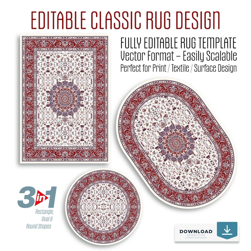 Rug Design Vector - Etsy UK