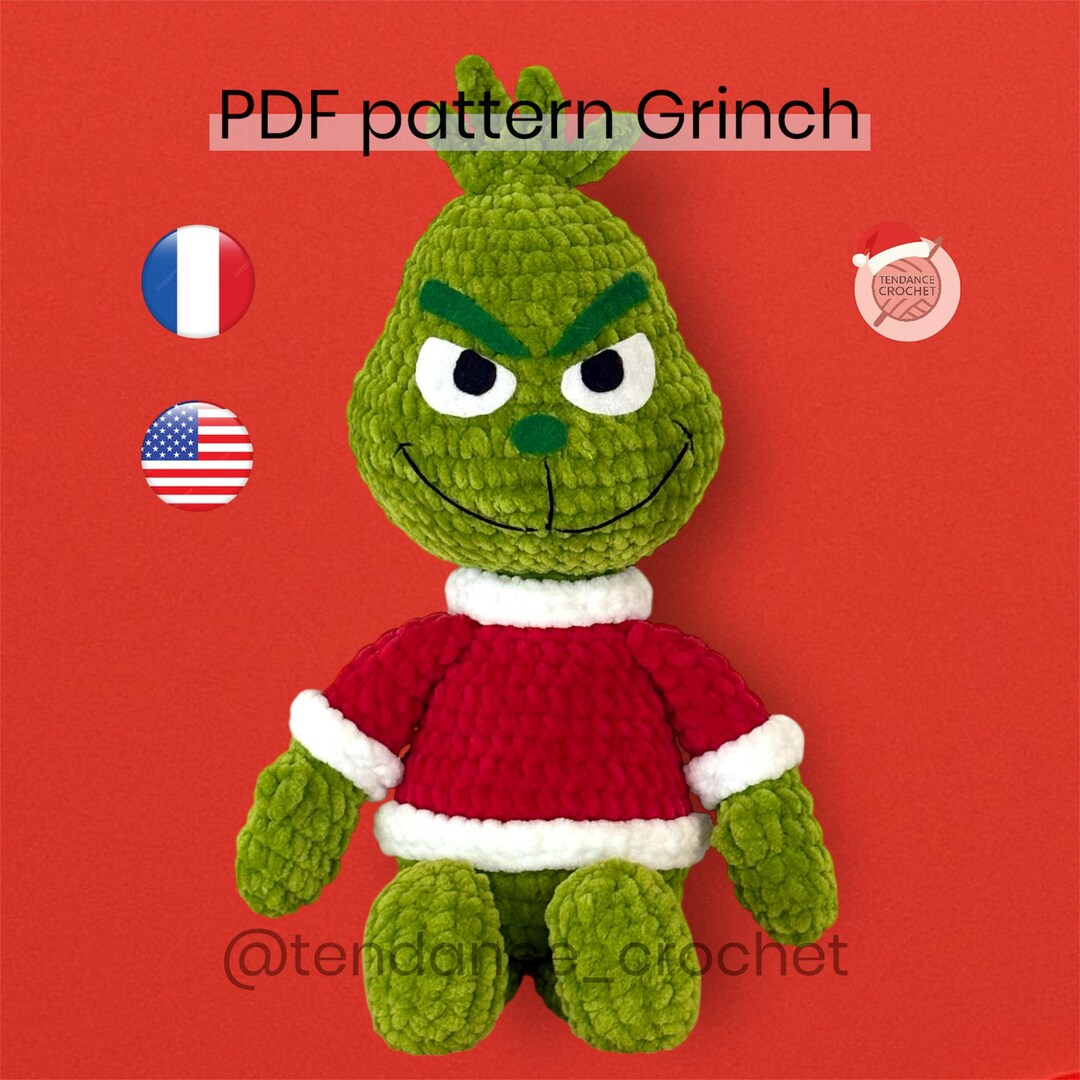 Grinch Amigurumi Crochet Pattern PDF (FR - EN) - Etsy
