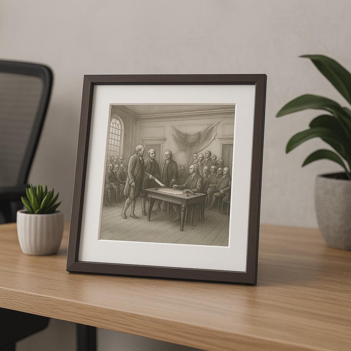 Declaration of Independence Print: Founding Fathers Historic Wall Art ...
