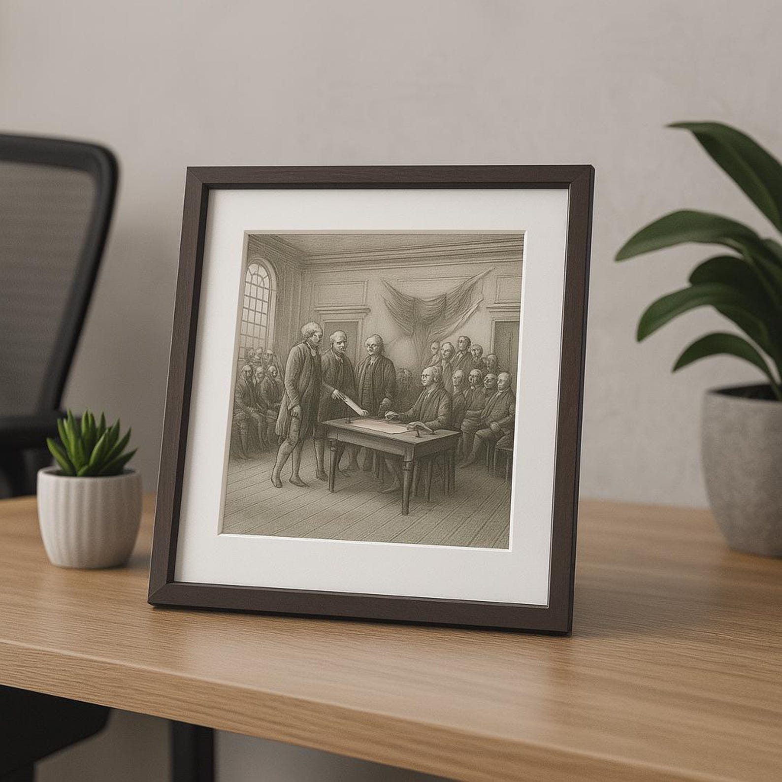 Graphite Pencil Drawing – Signing of the Declaration of Independence ...