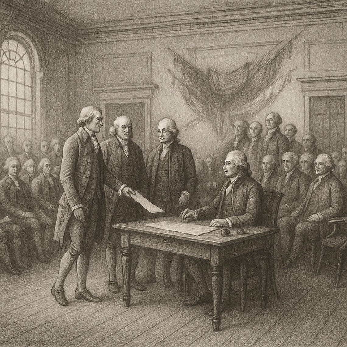 Declaration of Independence Print: Founding Fathers Historic Wall Art ...