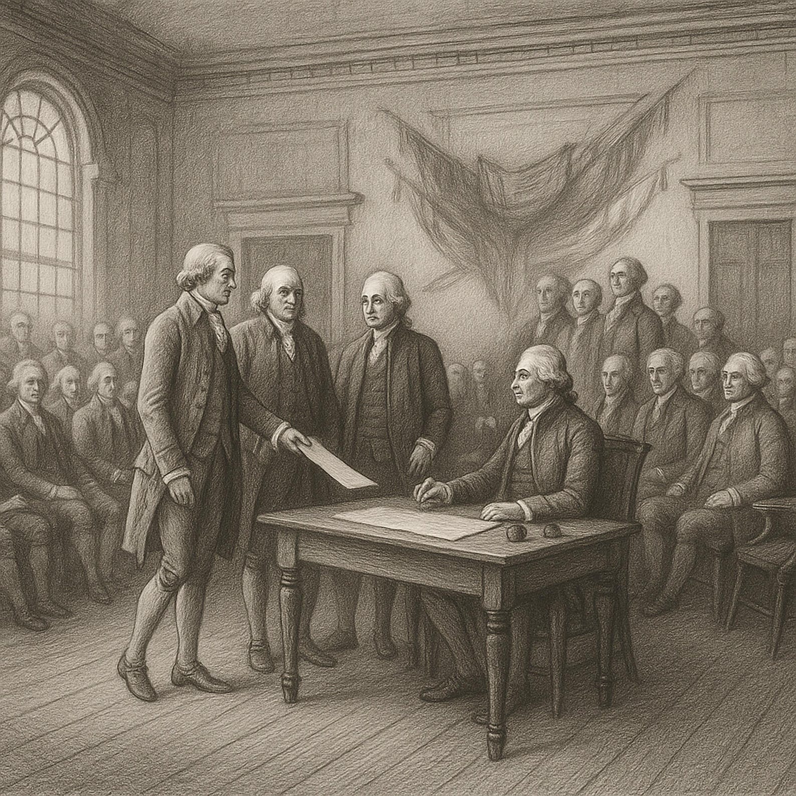 Declaration of Independence Print: Founding Fathers Historic Wall Art ...
