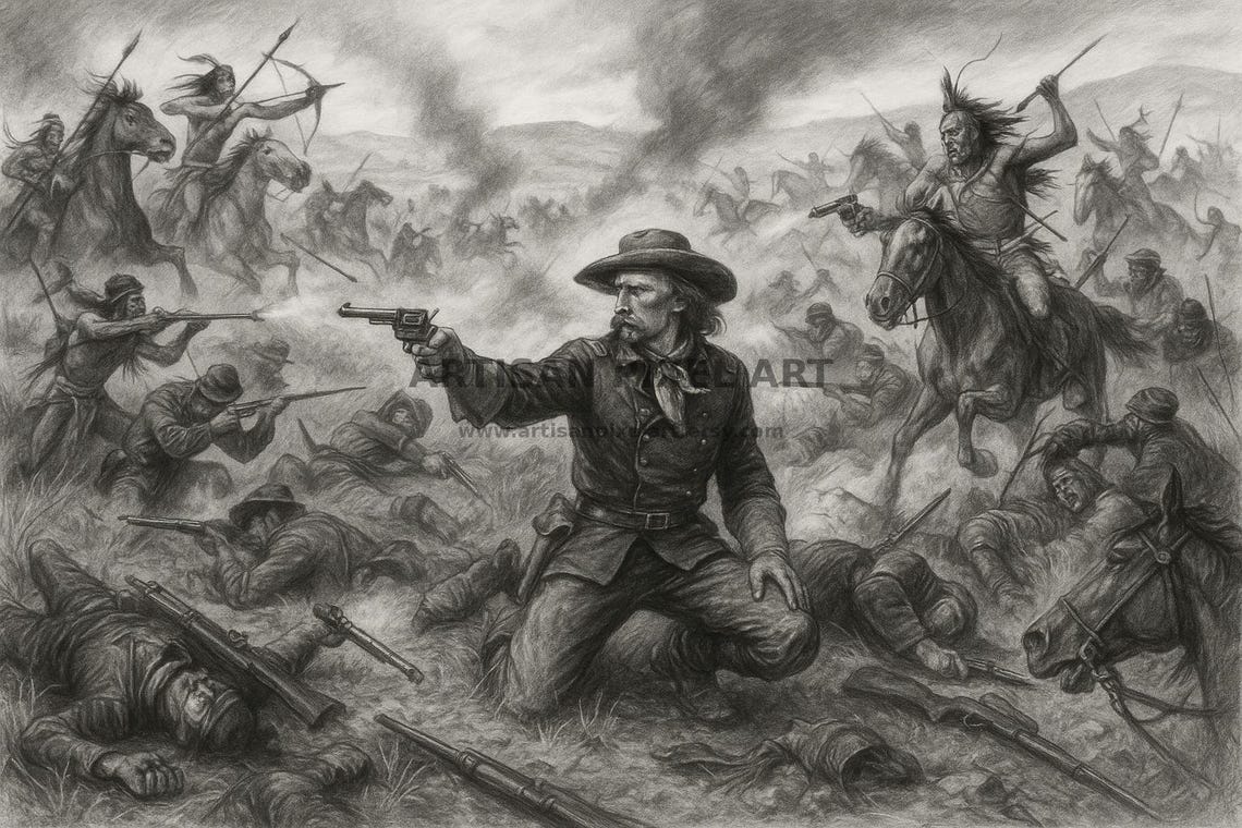 Custer’s Last Stand Graphite Drawing – Battle of Little Bighorn ...