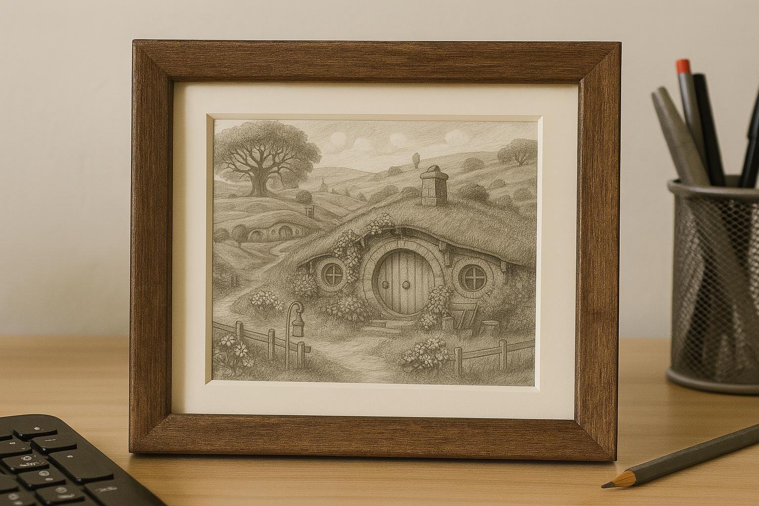 Hobbiton Art Print: Tolkien-inspired Shire Landscape (digital Download ...