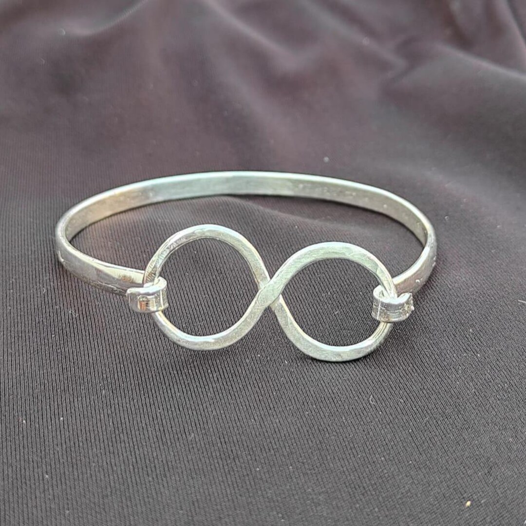 Sterling Silver Infinity Bangle Bracelet: Endless Love Gift - Etsy