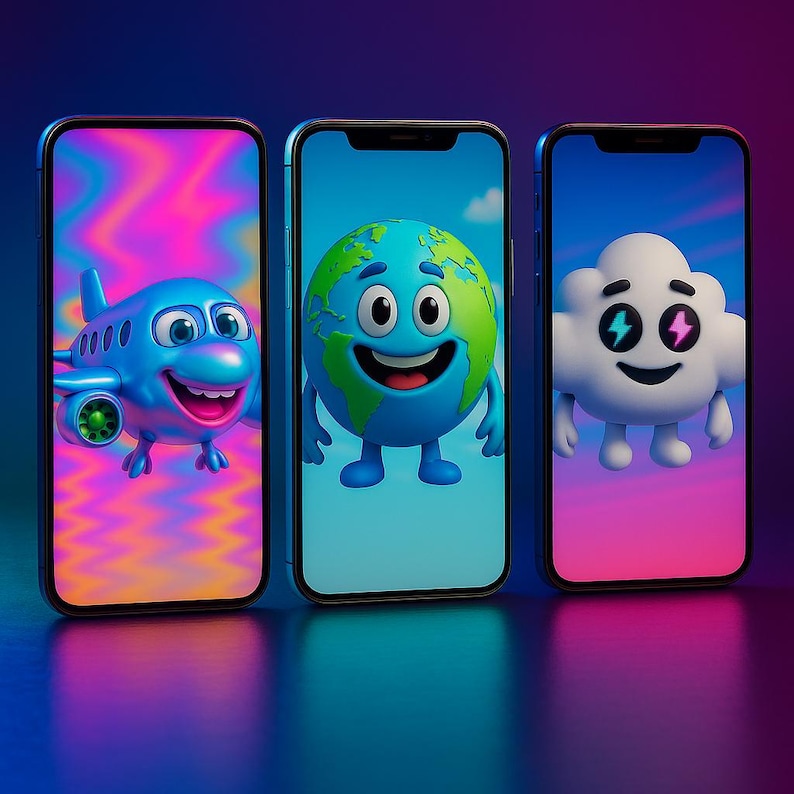 Brainrot Wallpapers Vol. 3 | 5 Surreal 3D Neon Characters | Digital ...