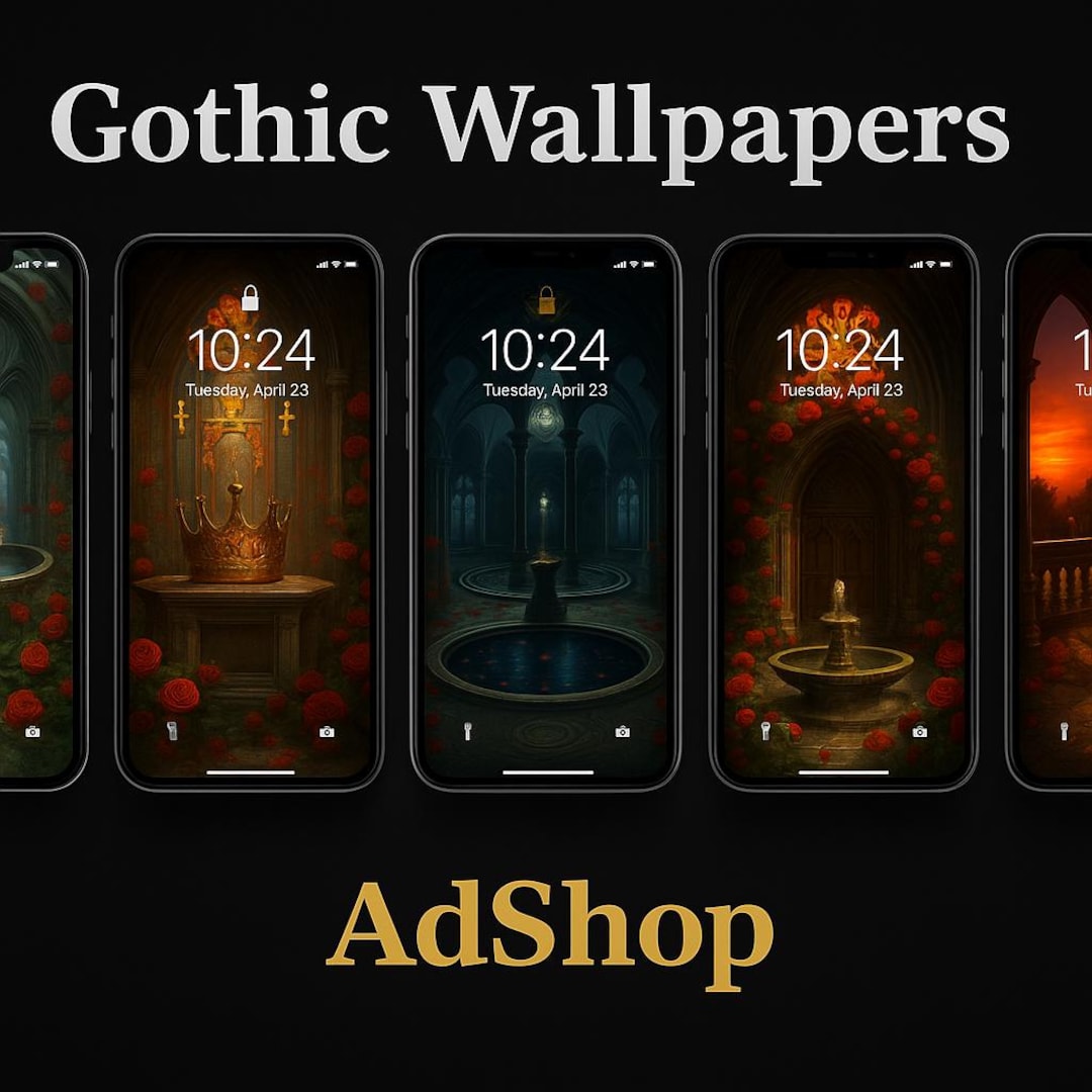Gothic Phone Wallpapers | Dark Fantasy Cathedral, Roses & Crown ...