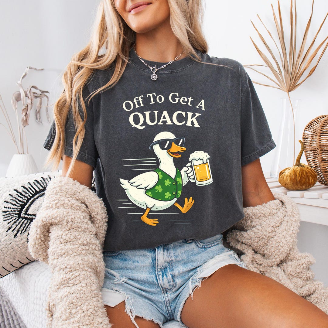 Off to Get A Quack PNG: St Patricks Day Duck Beer Mug Shamrock Vest ...