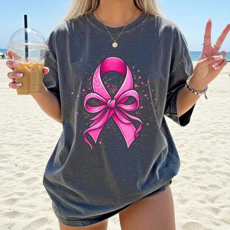 Pink Ribbon Splatter PNG: Breast Cancer Awareness Design (digital ...
