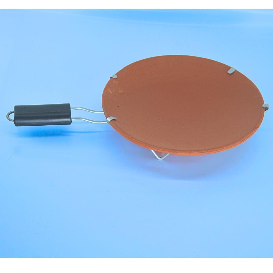 Terracotta Roti Tawa With Metal Frame: Traditional Indian Flatbread Pan ...