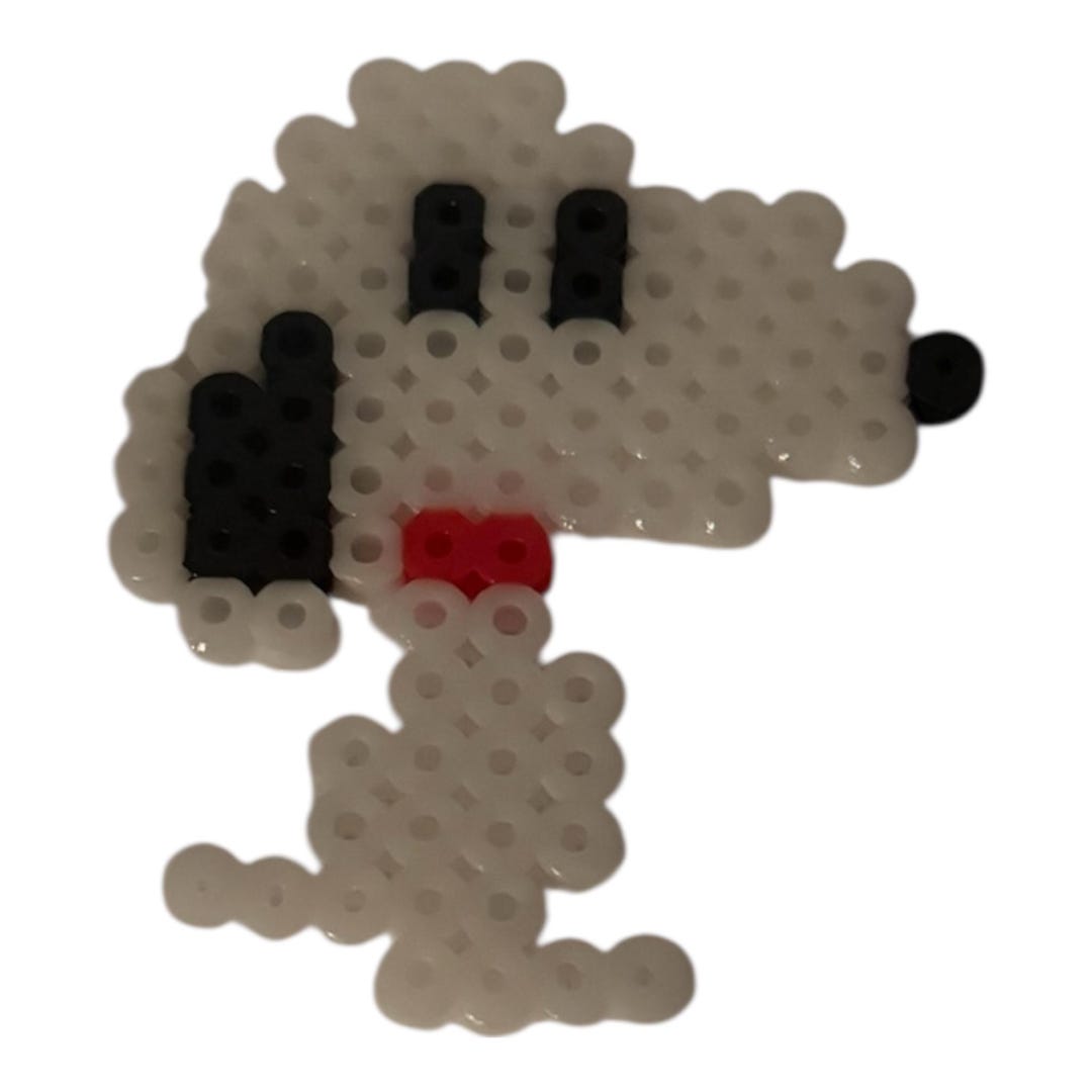 Mini Snoopy Perler Bead Art: Handmade Keychain, Magnet, Decoration - Etsy