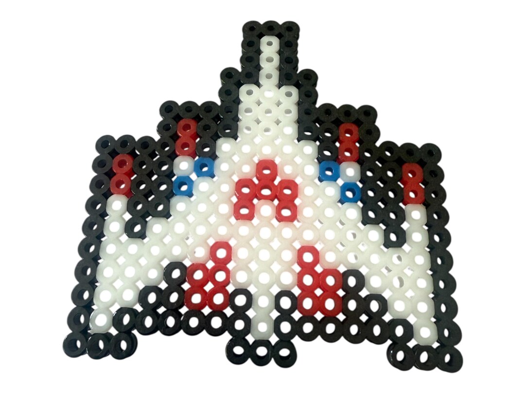 Space Invaders Ship Perler Beads | Retro Video Game Craft | DIY Pixel ...