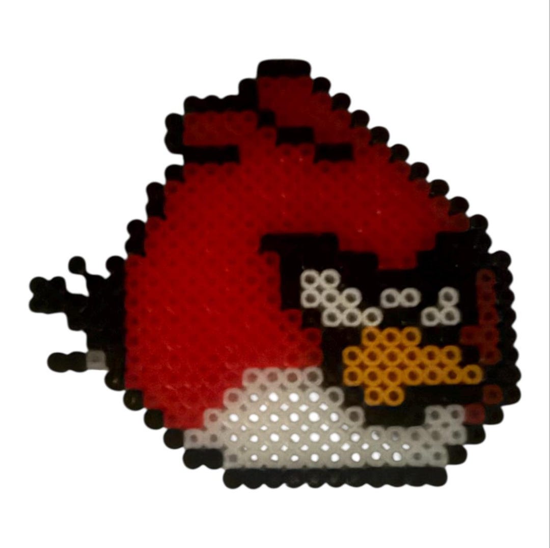 Handmade Angry Bird Perler Bead Art | Pixel Decor - Etsy