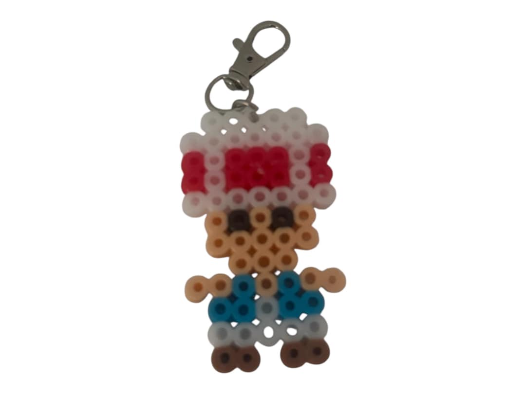 Toad Perler Bead Keychain - Handmade Mario Bros Accessory - Etsy