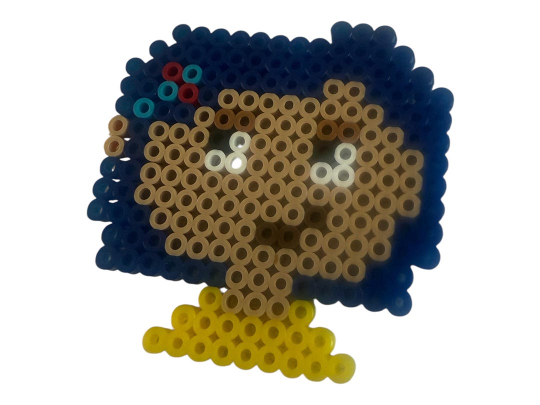 Joy Perler Bead Art - Handmade Inside Out Pixel Art Keychain, Magnet ...