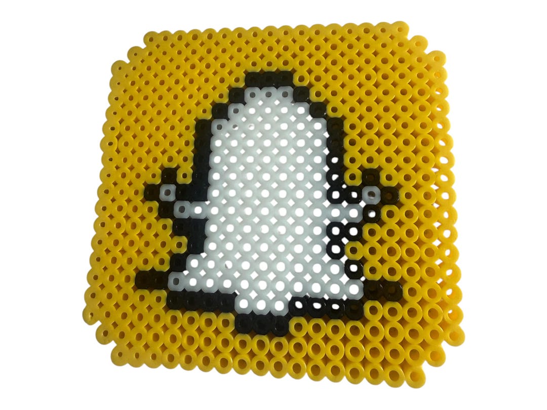 Snapchat Logo Perler Bead Art | Pixelated Social Media Decor | DIY Wall ...