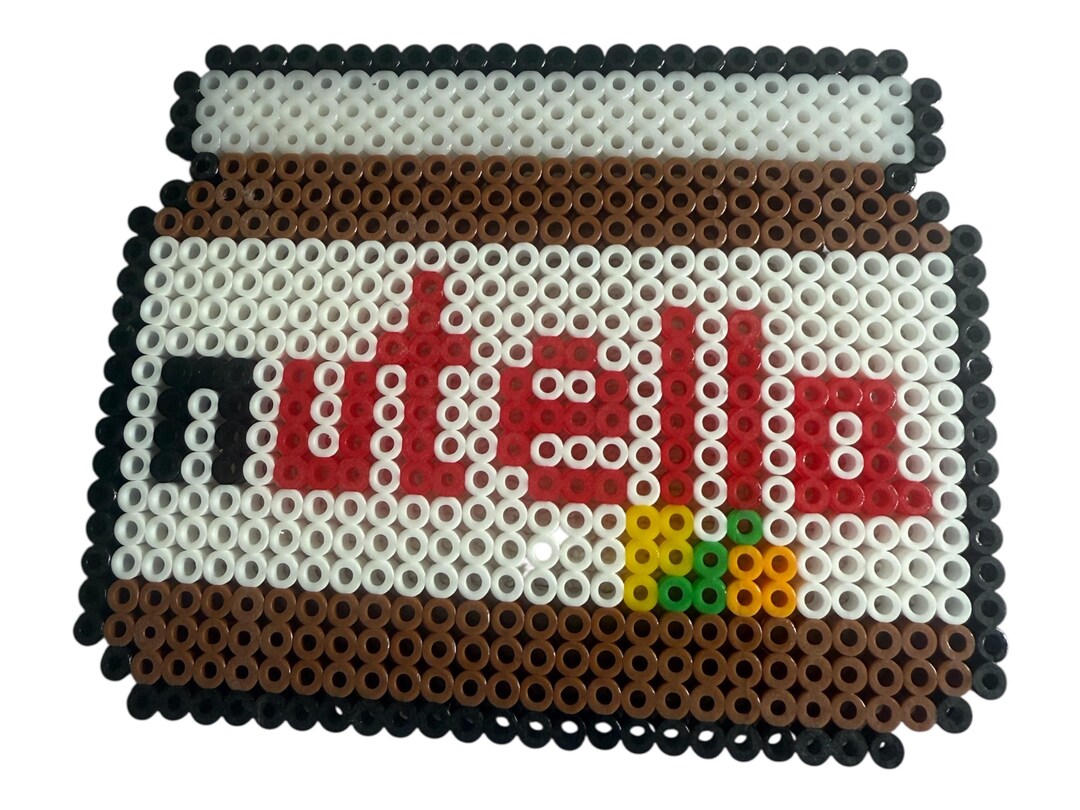 Nutella Jar Pixel Art Keychain | Handmade Perler Beads Magnet Gift - Etsy