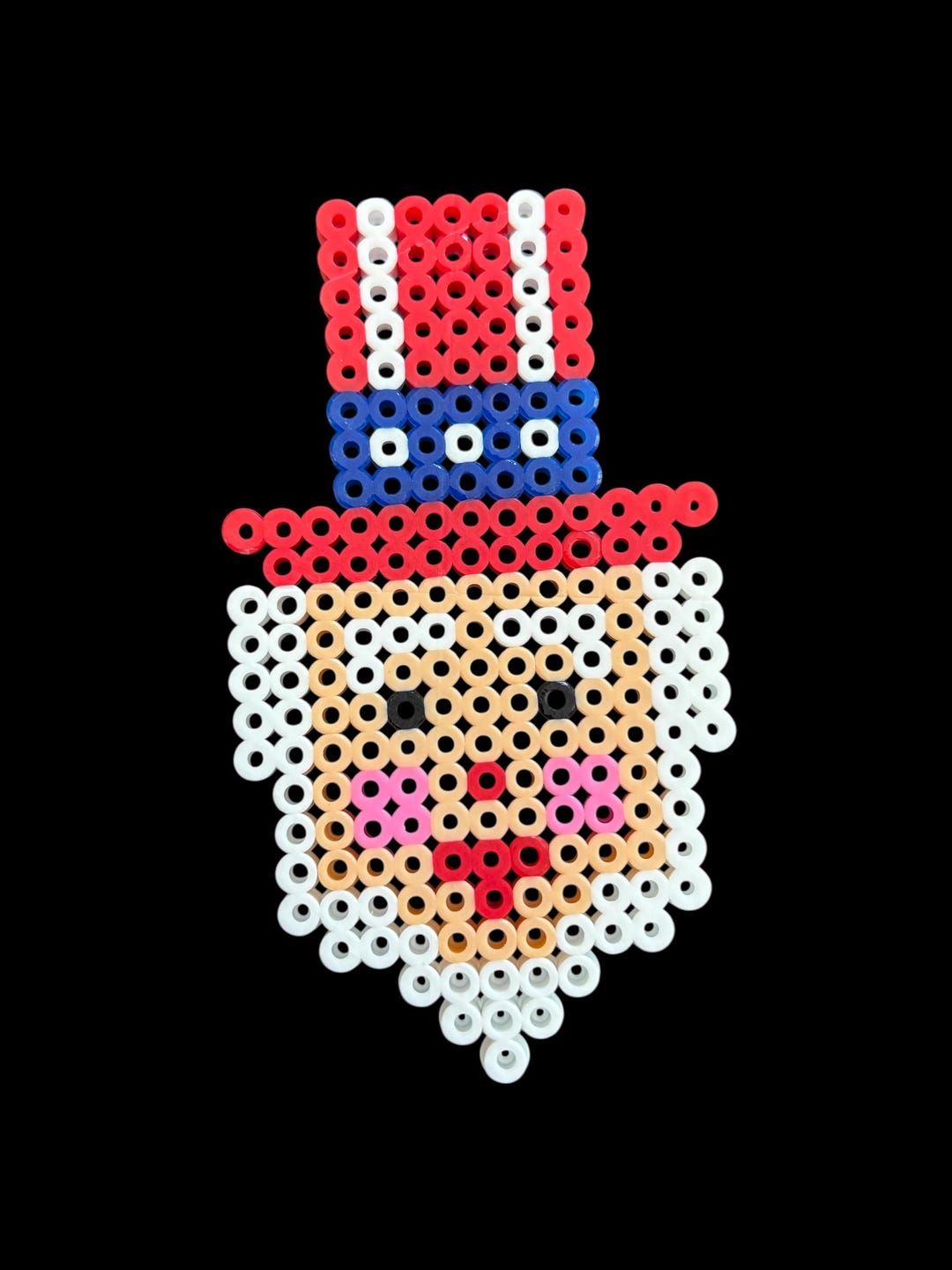 Uncle Sam Perler Beads - Handmade Patriotic Pixel Art Magnet, Keychain ...