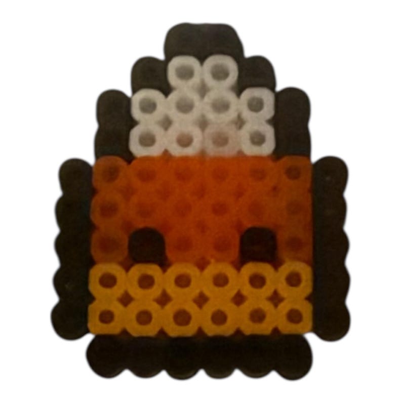 Candy Corn Perler Bead Art - Handmade Pixel Halloween Decor - Etsy