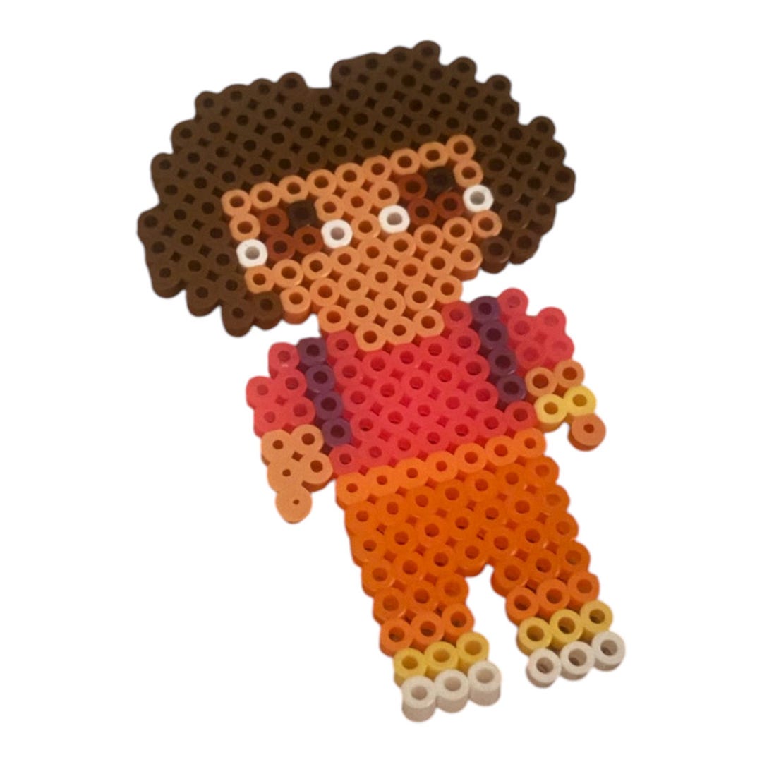 Colorful Dora the Explorer Perler Bead Art – Handmade Pixel Portrait ...