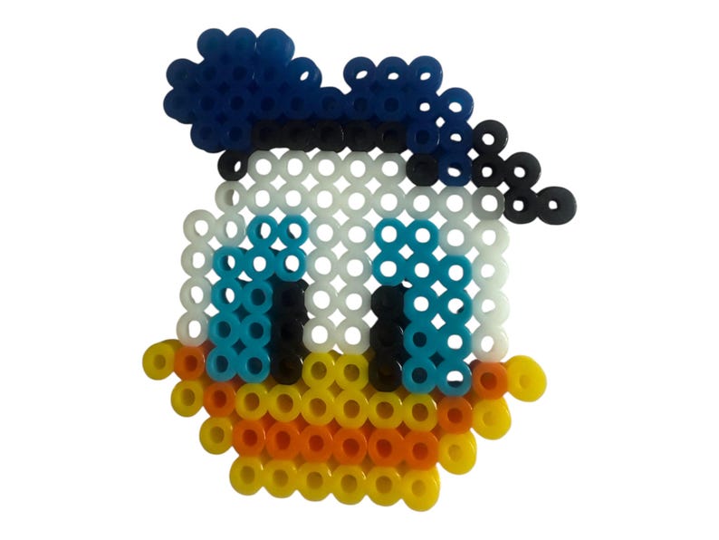 Donald Duck (face) Perler Bead Art - Disney Pixel Style - Etsy